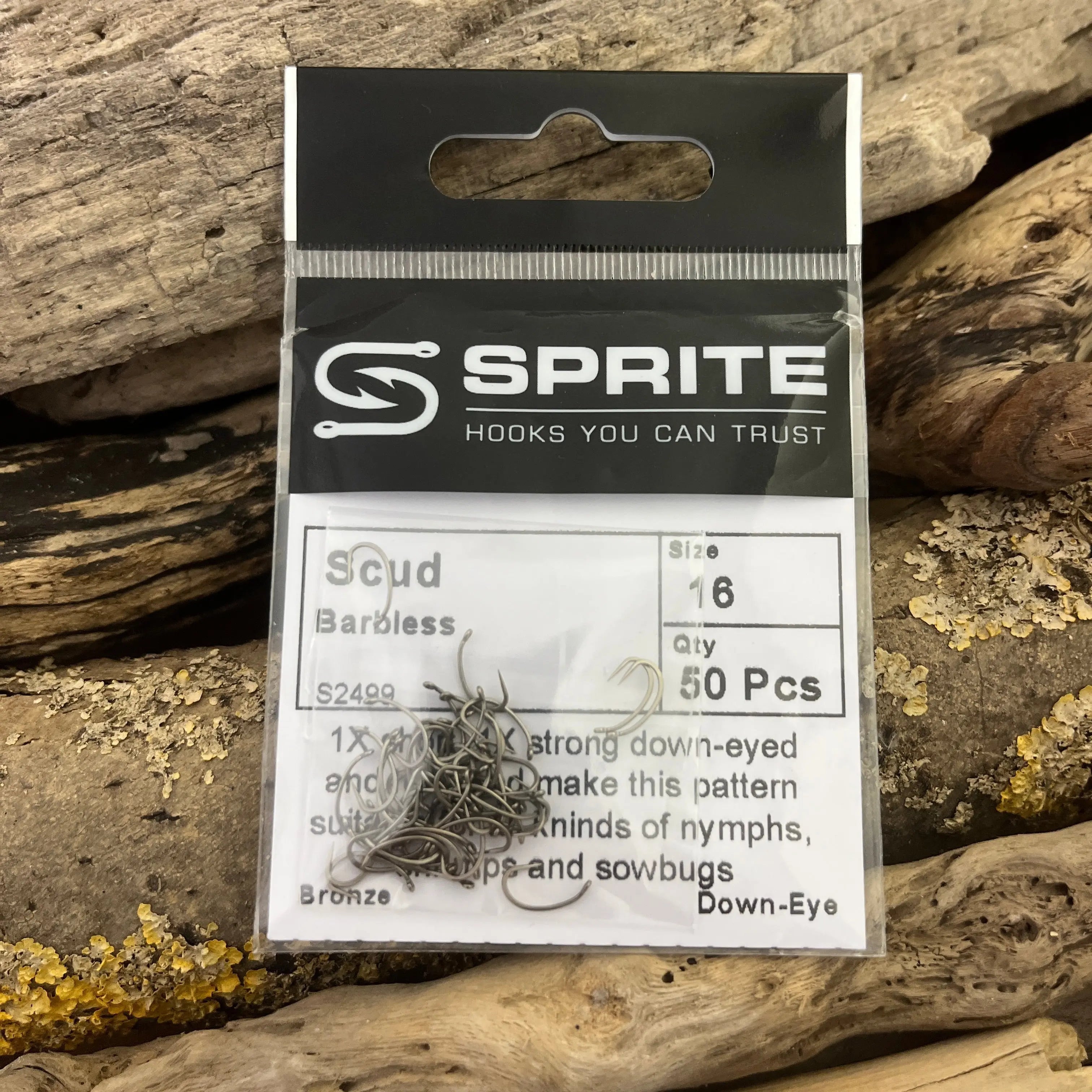 Sprite S2499 Barbless Scud Hook for tying shrimps - SPRITE Fishing